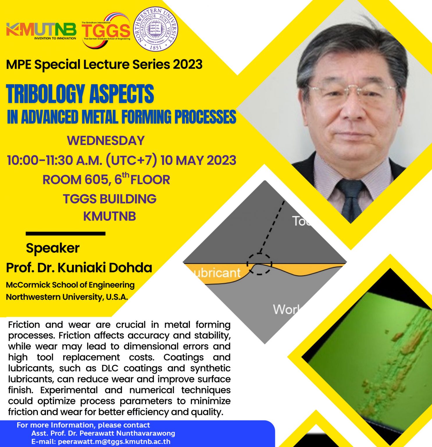 [MPE Special Lecture] TRIBOLOGY ASPECTS IN ADVANCED METAL FORMING ...